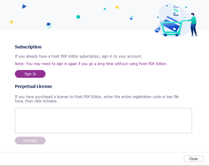 Activate Foxit PDF Editor Subscription
