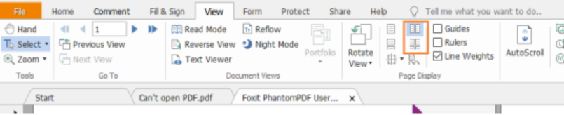 How to make Foxit Reader to display the side-by-side pages of a ...