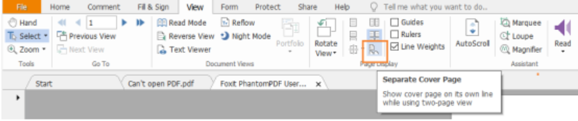 How To Make Foxit Reader To Display The Side By Side Pages Of A