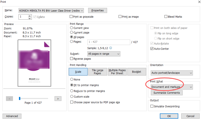 How to Print Comment and Form Fields