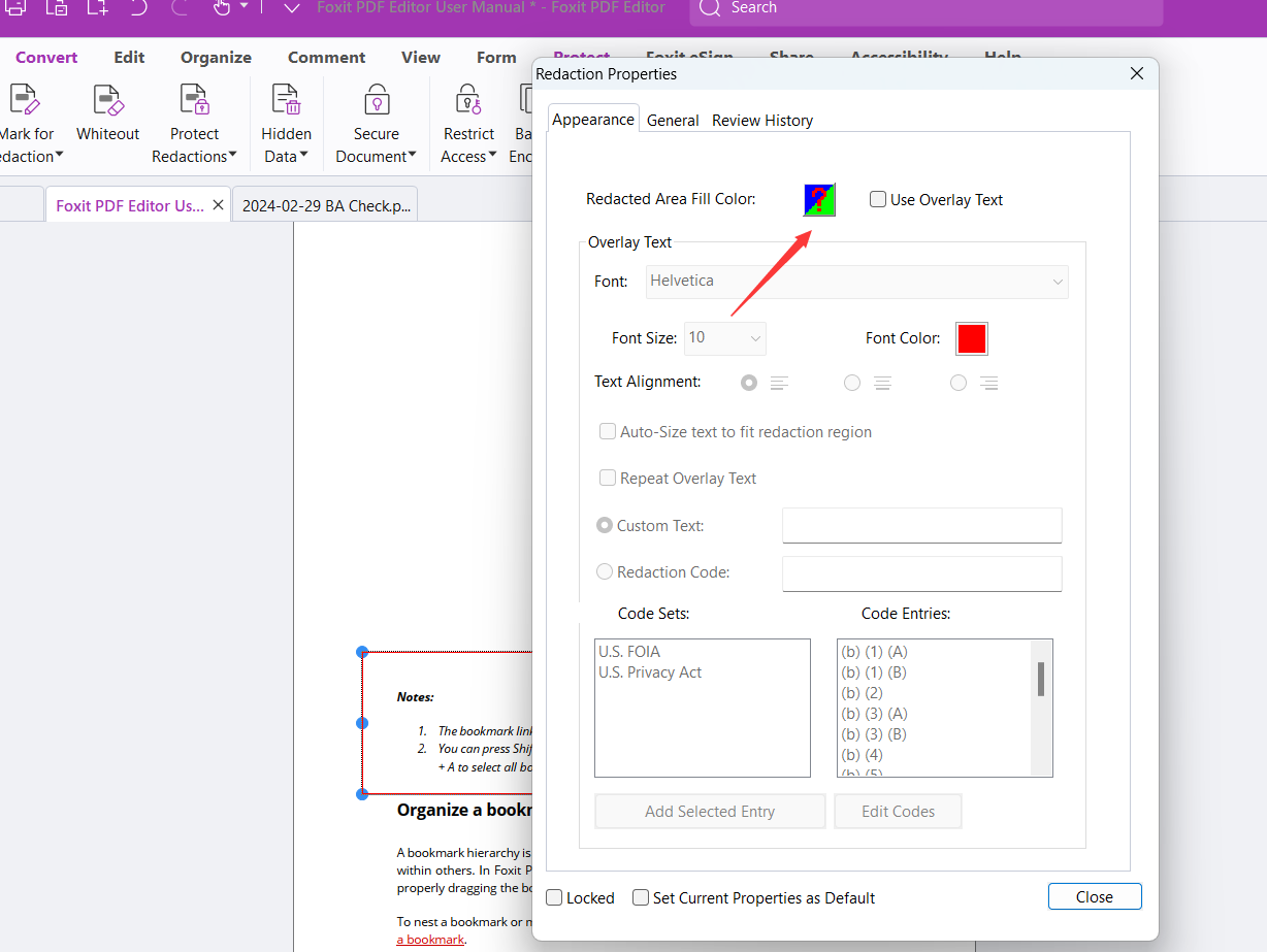 How can I select a large section on a PDF page and delete the selected ...