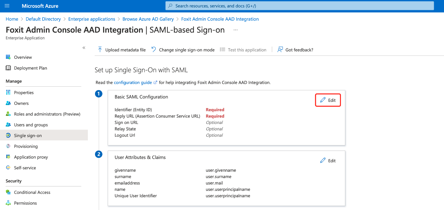 Entra ID SSO/SAML and Manual User Sync Configuration (formerly Azure)